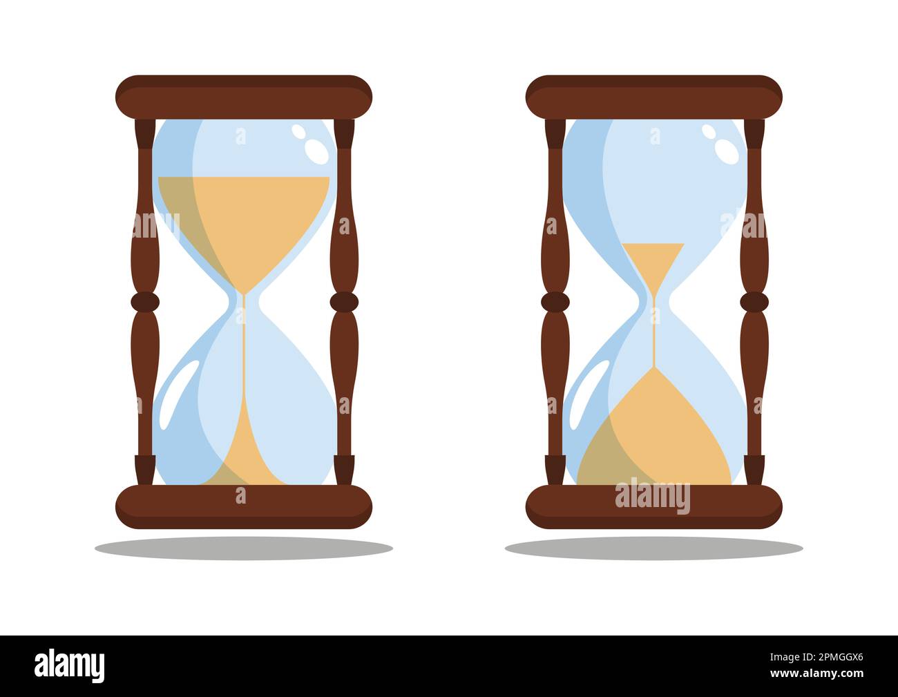 Hourglass clipart in flat style isolated on white background Stock ...