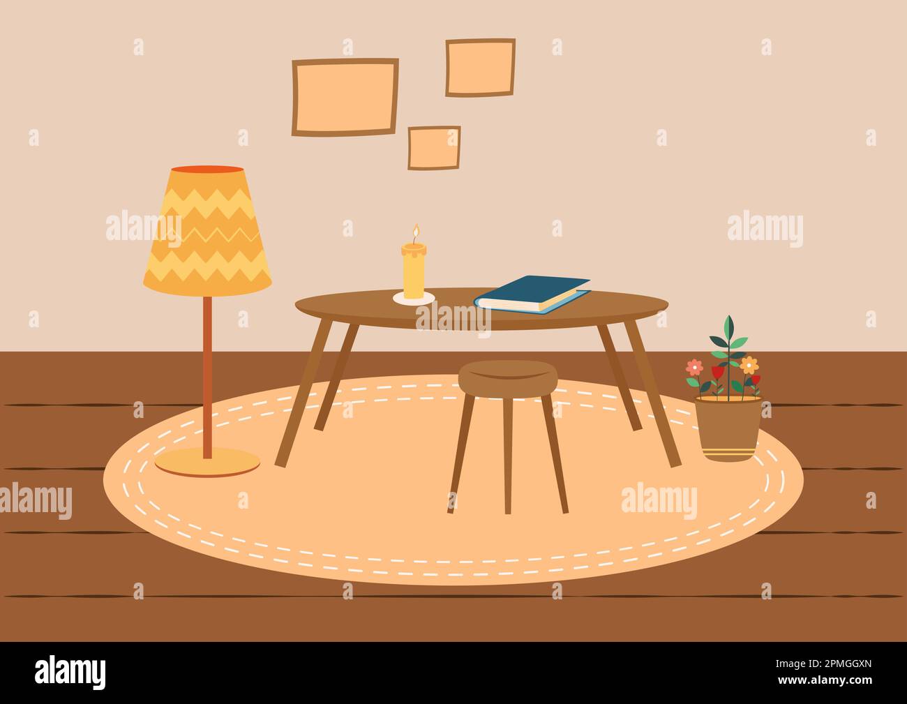 Hygge room decoration vector illustration Stock Vector Image & Art - Alamy