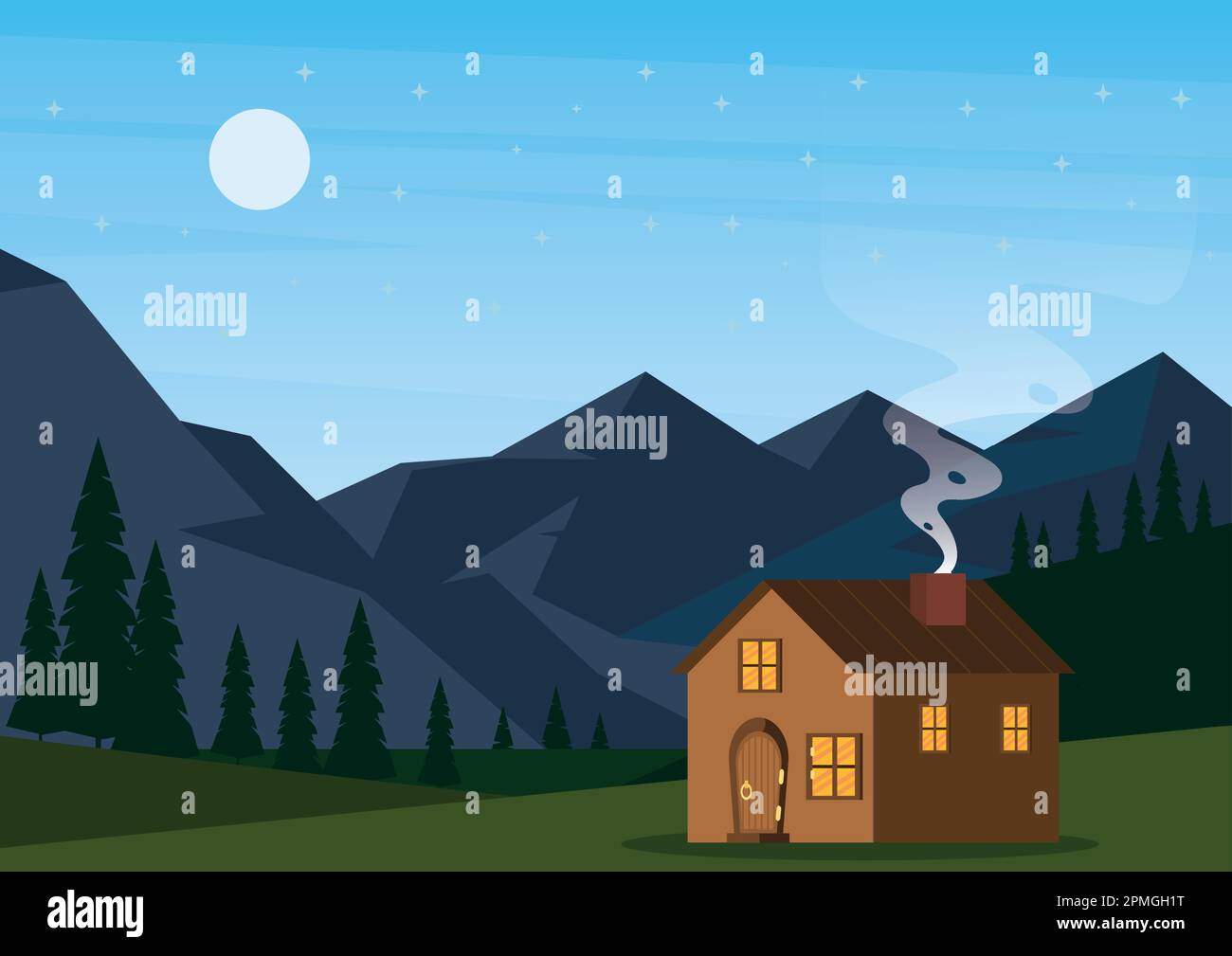 Blue house building park Stock Vector Images - Alamy