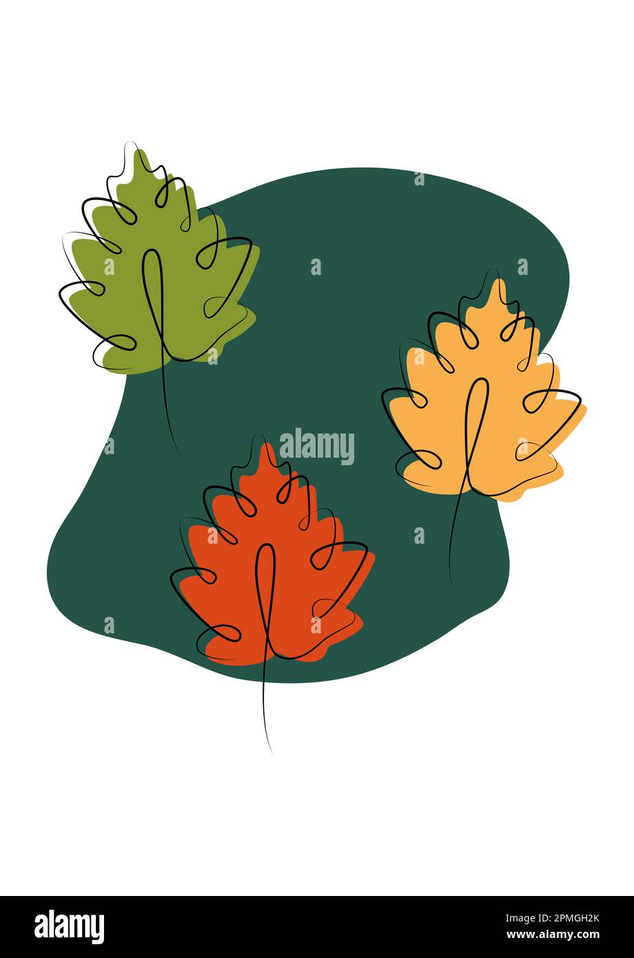 Leaf line drawing minimal style. Minimalist abstract outline hand ...