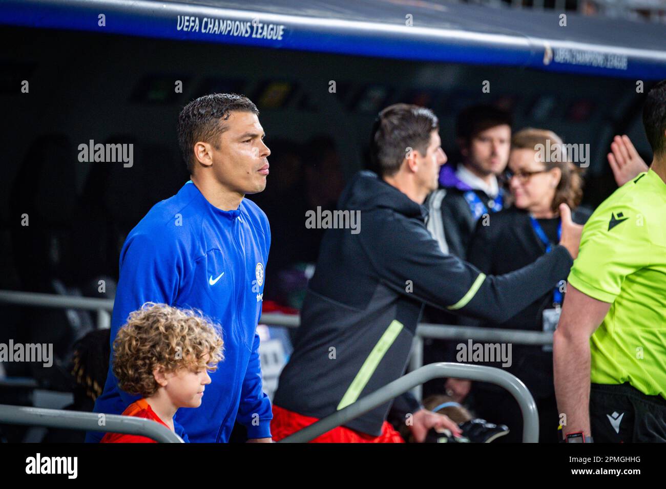 Thiago Silva (Chelsea) before the football match between Real Madrid ...