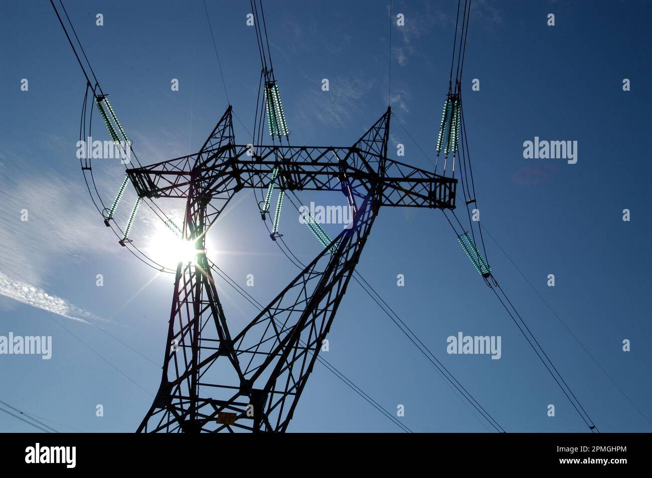 Electricity pylons in the substation hi-res stock photography and ...