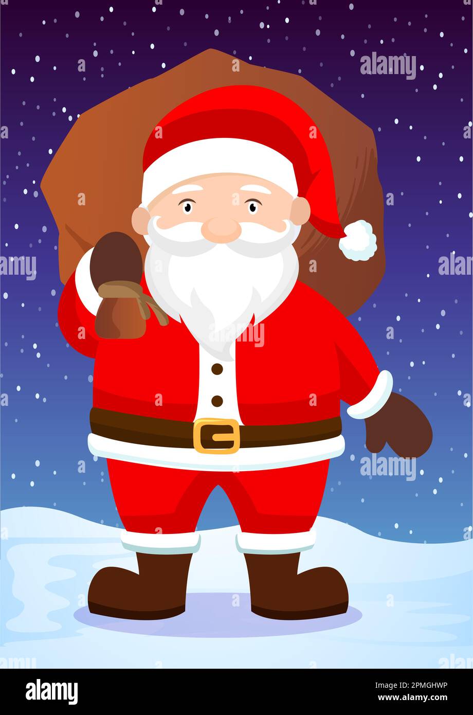 Merry Christmas Santa Claus Character Cartoon Vector Stock Vector Image ...