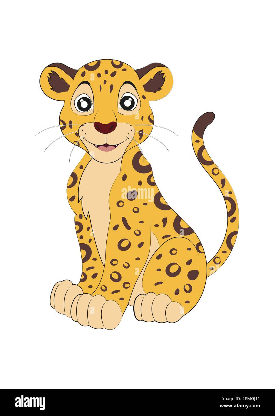 Leopard Cartoon Character Vector On White Background Stock Vector Image ...