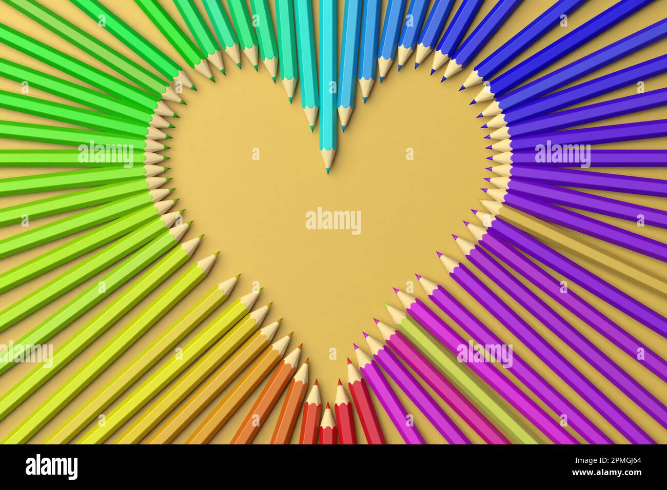 Rainbow Colored Pencils Heart