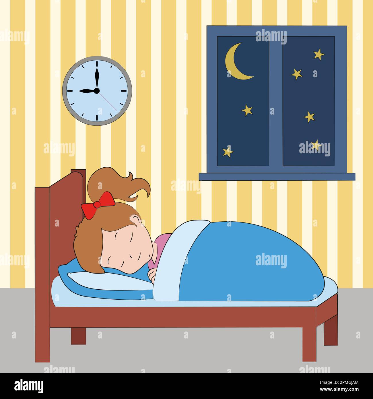 Child Sleeping At Night Clipart