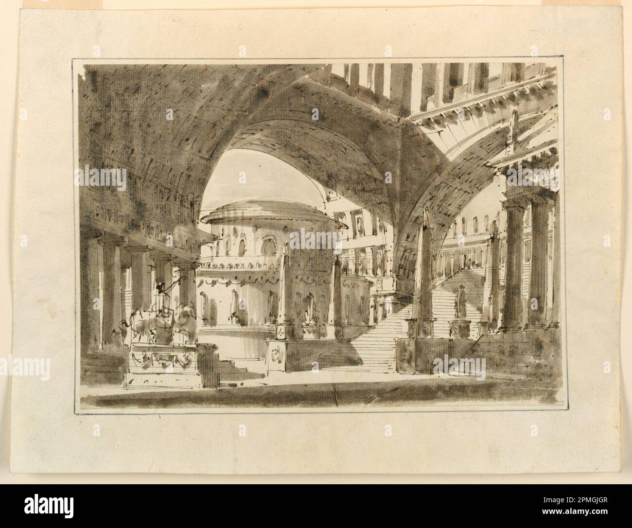 Drawing, Stage Design, Group of Buildings; Italy; pen and brown ink ...