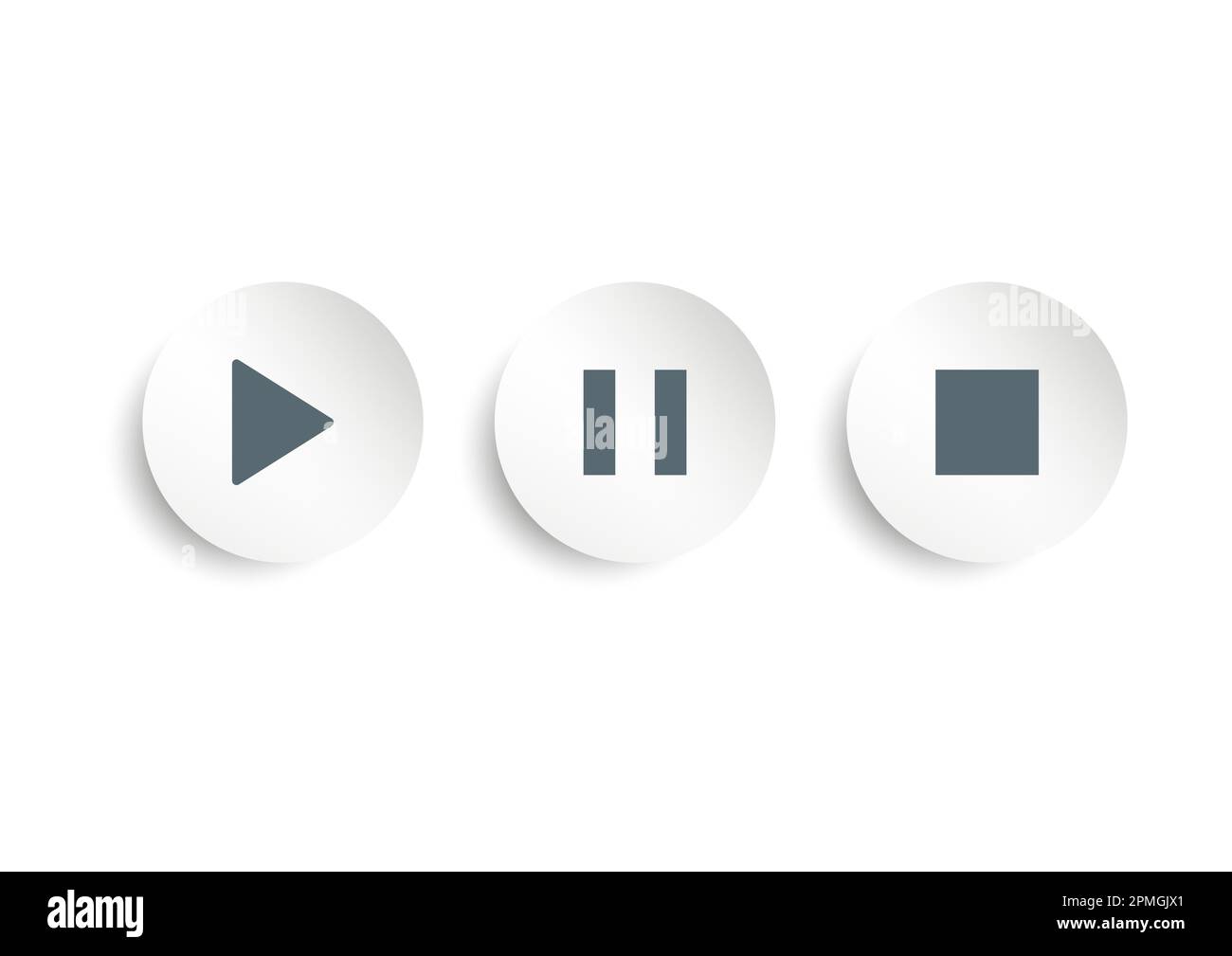 Modern Play Stop And Pause Button Icon Vector Illustration Web And Mobile Buttons Stock Vector