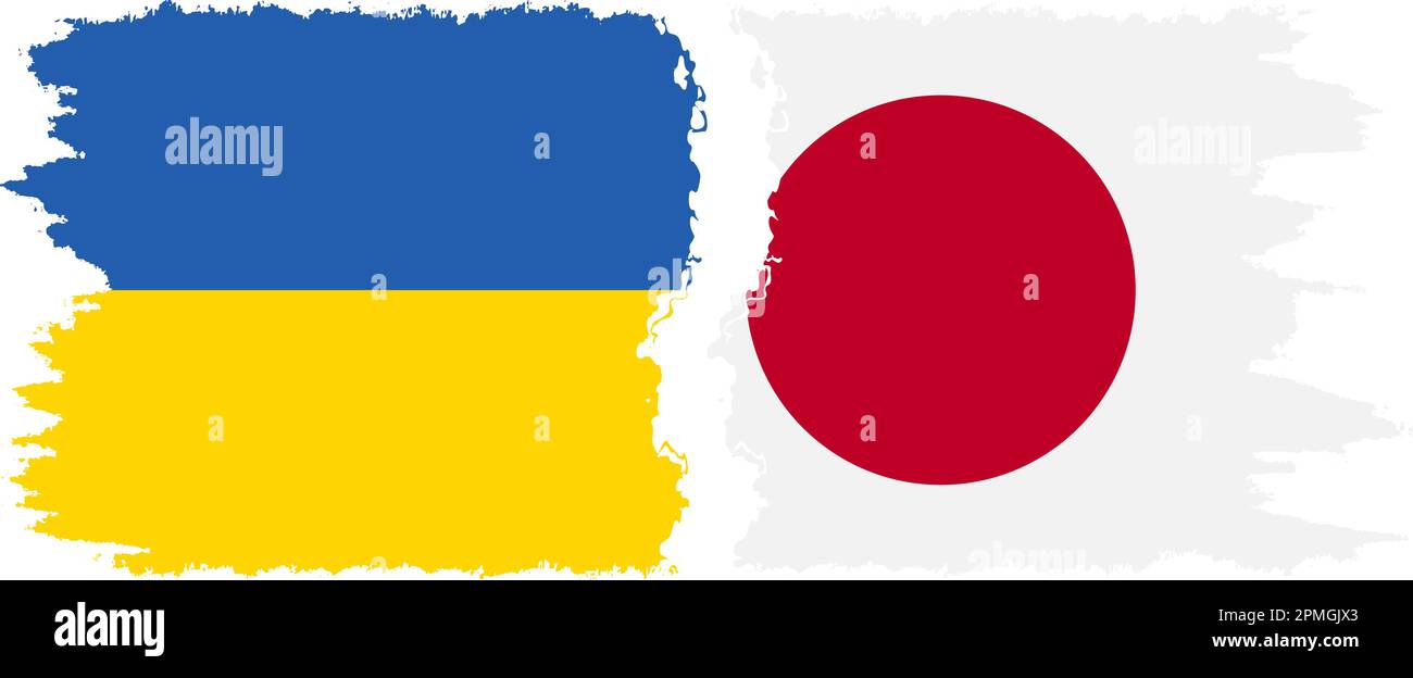 Japan and Ukraine grunge flags connection, vector Stock Vector Image ...