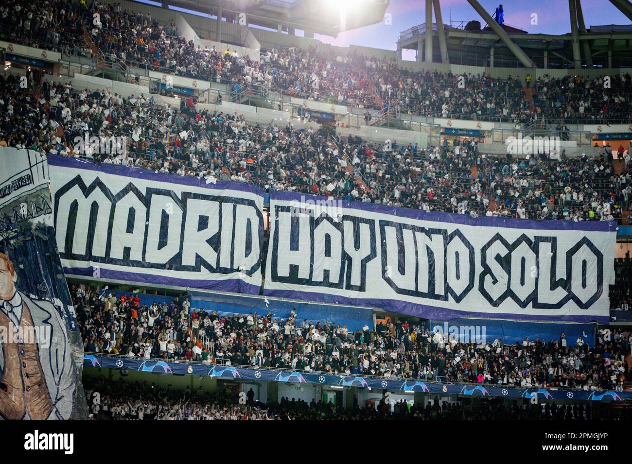 Real Madrid fans coreography during the football match between Real ...