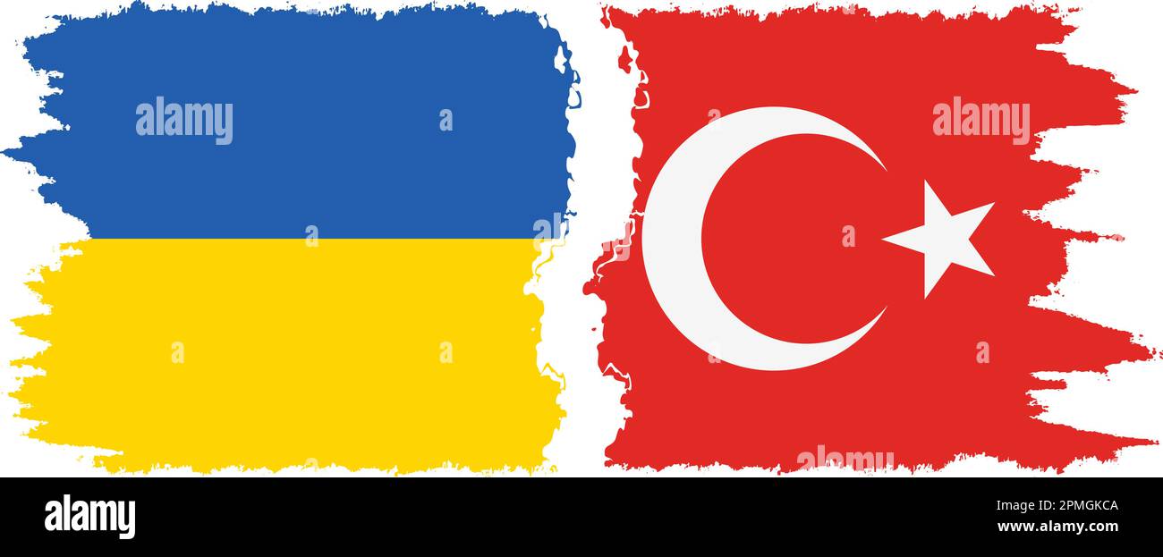 Turkey and Ukraine grunge flags connection, vector Stock Vector Image ...