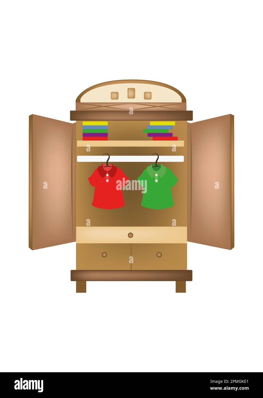 Open wardrobe with clothes Stock Vector Image & Art - Alamy