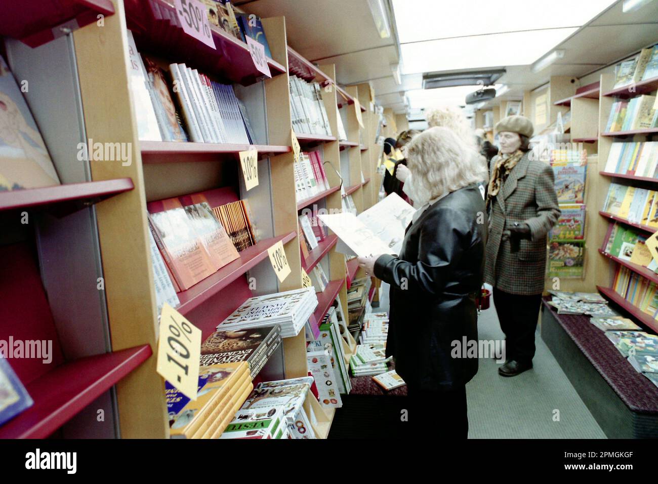 Mobile bookstore in a bus in Riga (photo 04.2002 Stock Photo - Alamy