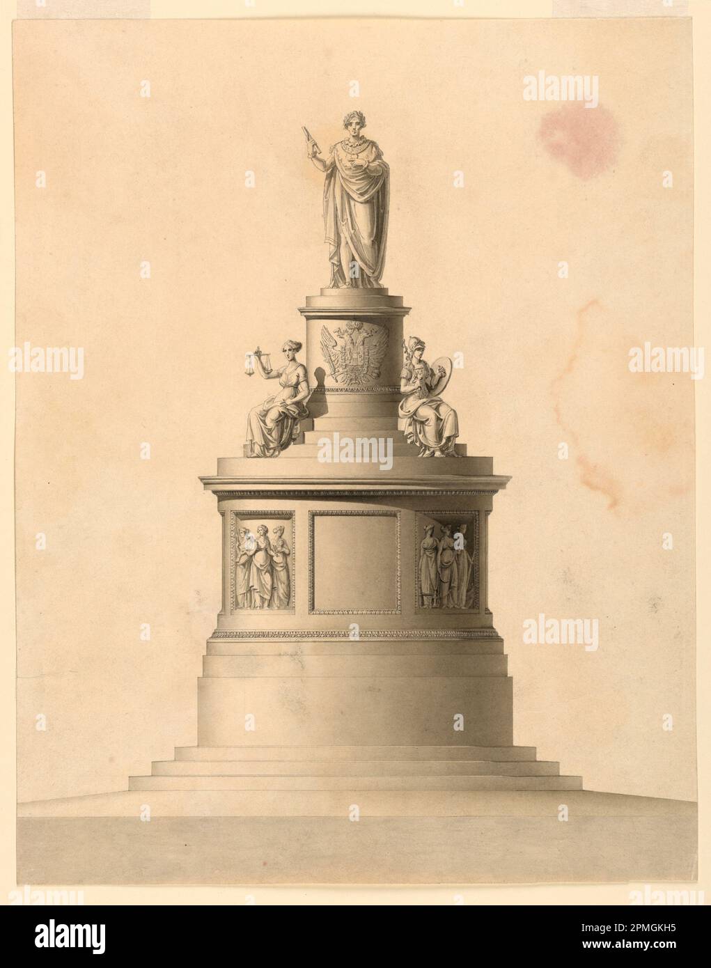 Drawing, Elevation of a Monument to Francis I, Emperor of Austria ...