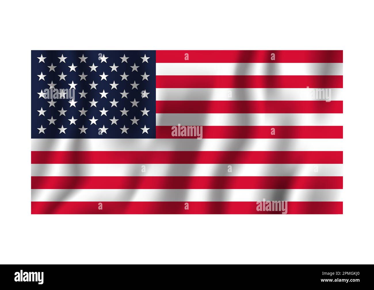 Realistic American Flag Isolated on White Background Vector ...