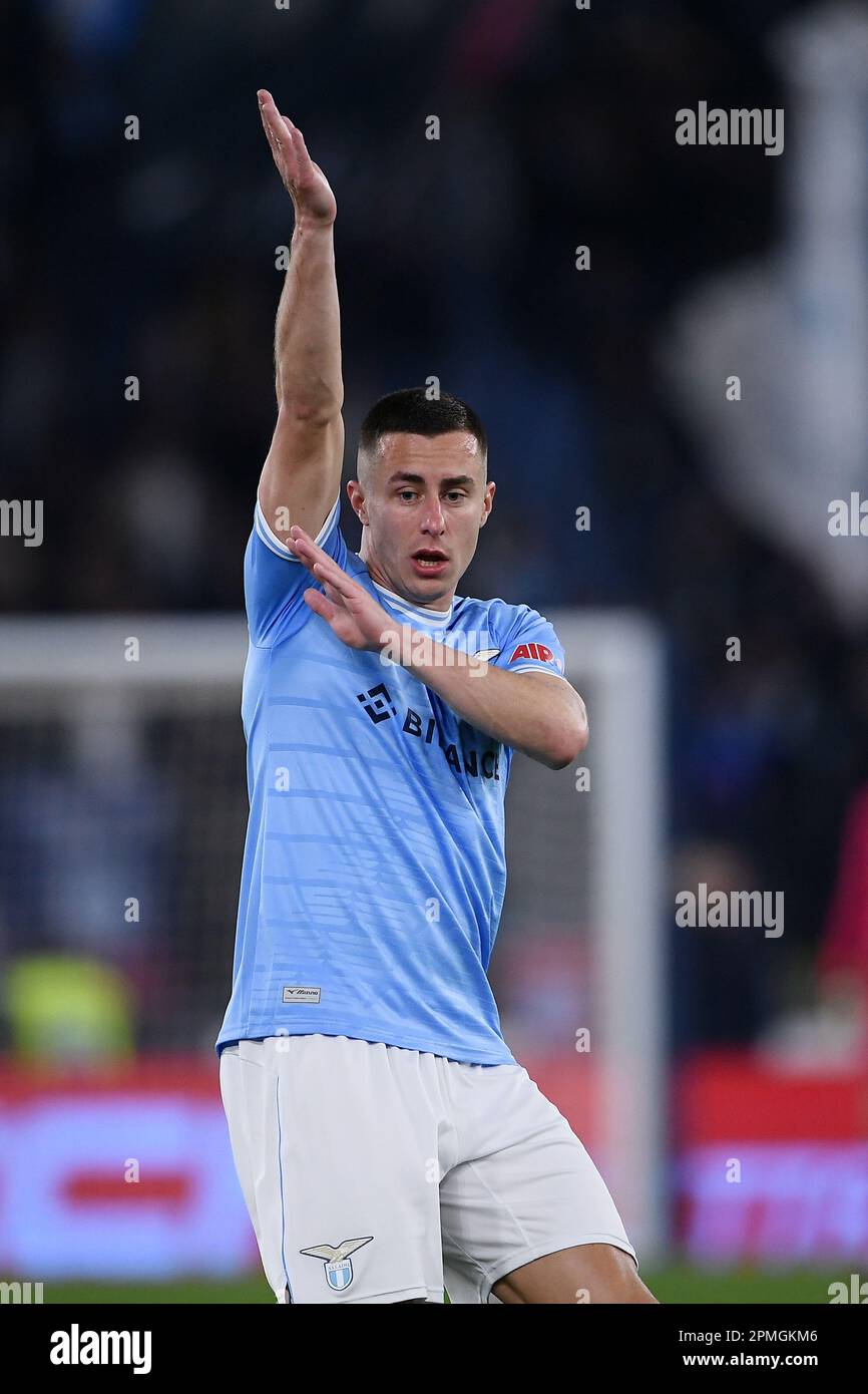 Adam Marusic of SS Lazio gestures during the Serie A match between SS ...