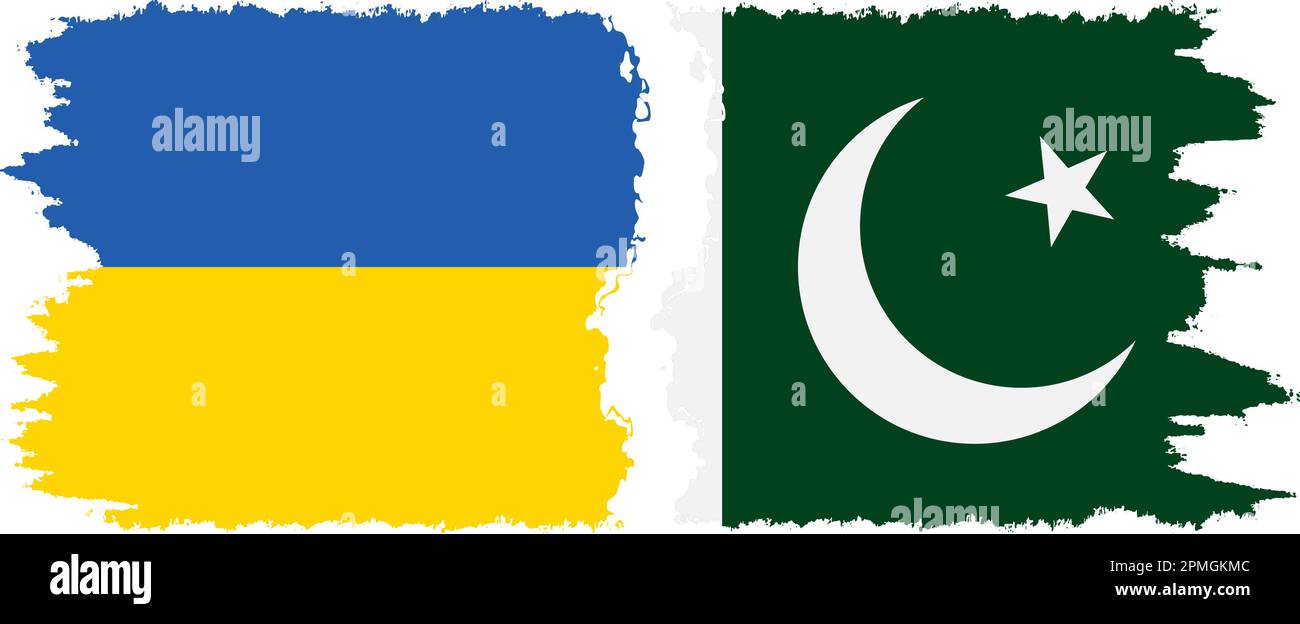 Pakistan and Ukraine grunge flags connection, vector Stock Vector Image ...