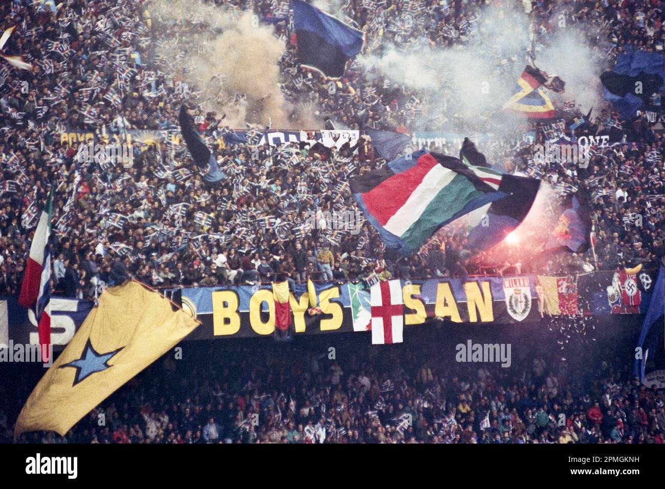 Italy ultras season 1989-90 Serie A - in the photo - inter-milan curva ...