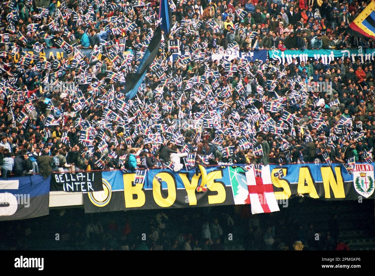 Italy ultras season 1989-90 Serie A - in the photo - inter-milan curva ...