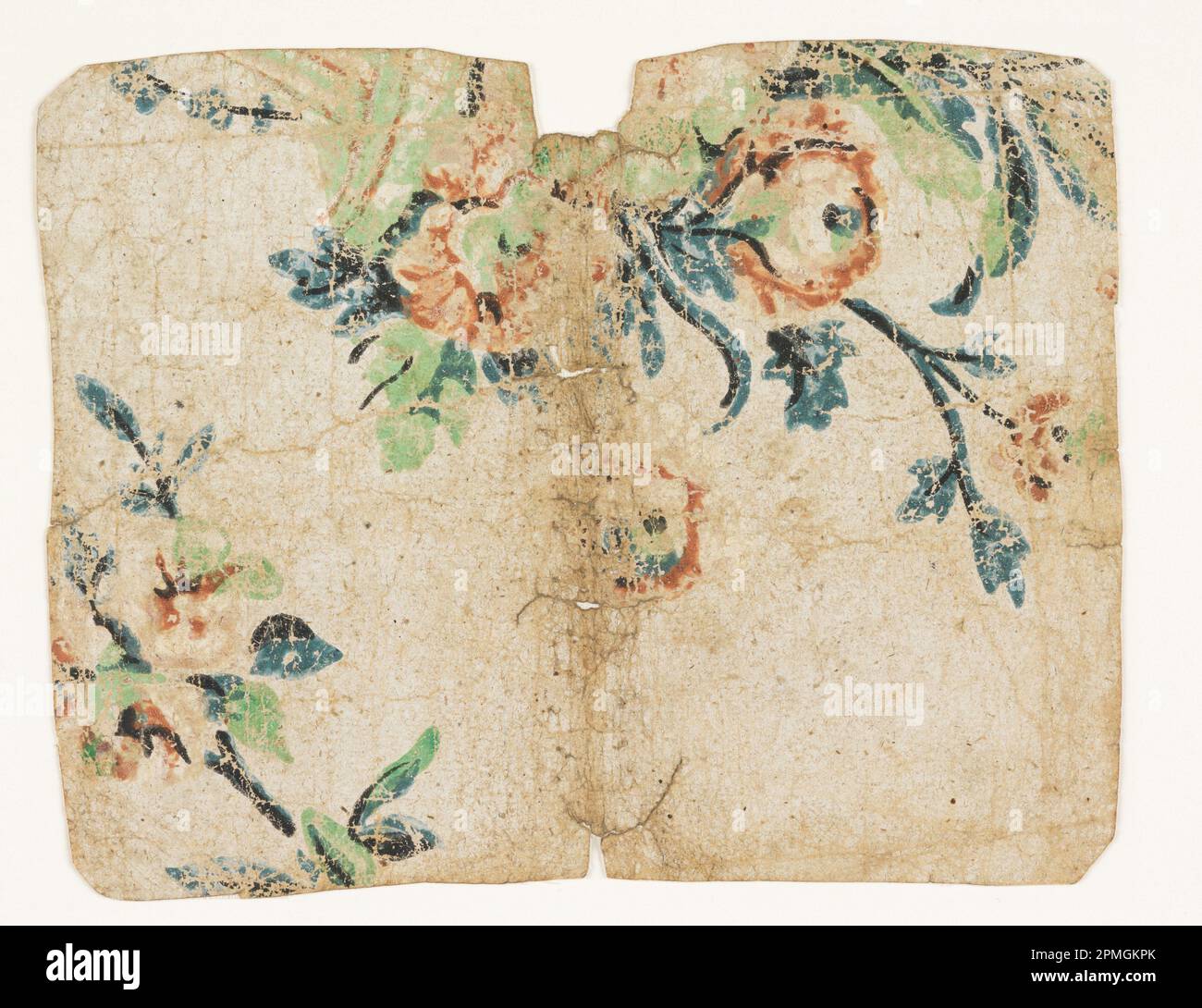 Sidewall - Fragment (England); block-printed on handmade paper; 19 x 15 ...