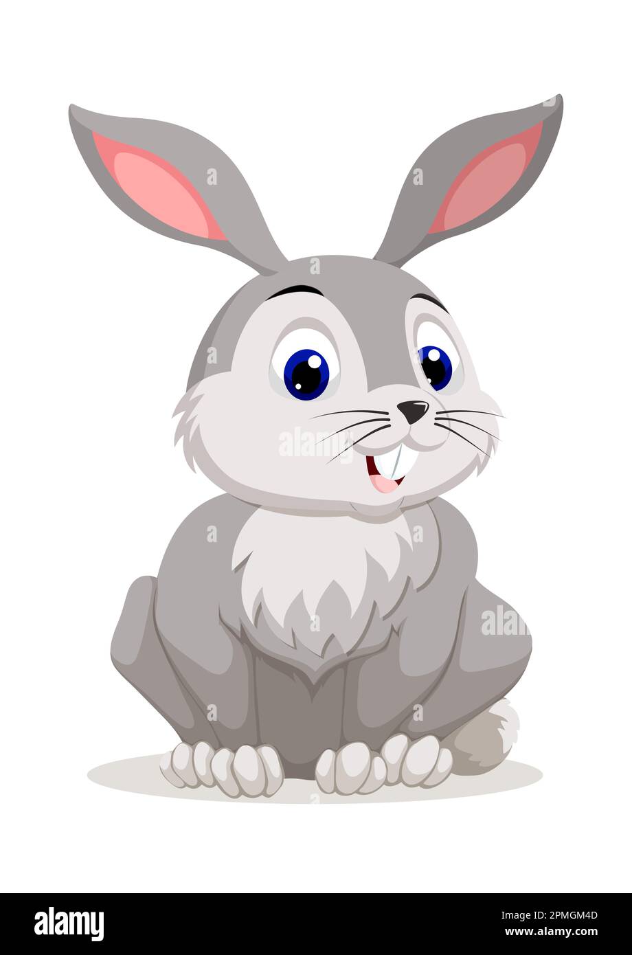 Rabbit Cartoon Character Isolated On White Background