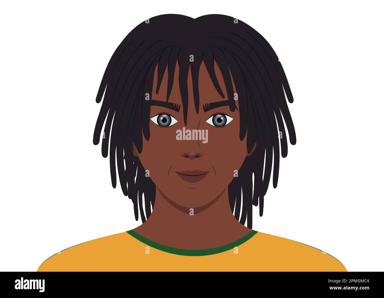 Portrait of black young man with rasta hairstyle Stock Vector Image ...