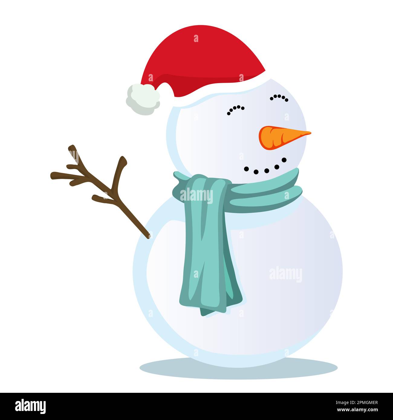 Snowman Character Cartoon Vector Isolated On White Background Stock ...