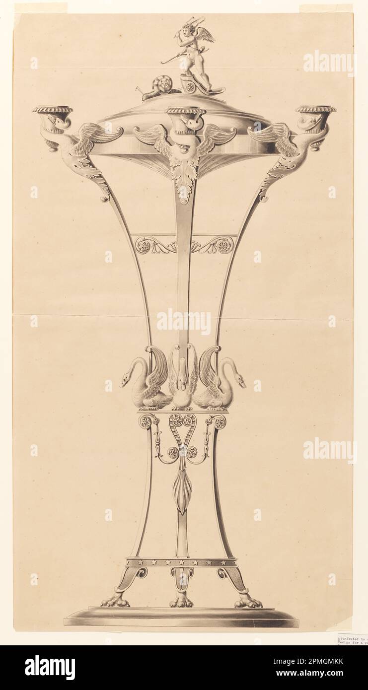 Drawing, Design for a Candlestick; Designed by Joseph Anton Seethaler ...