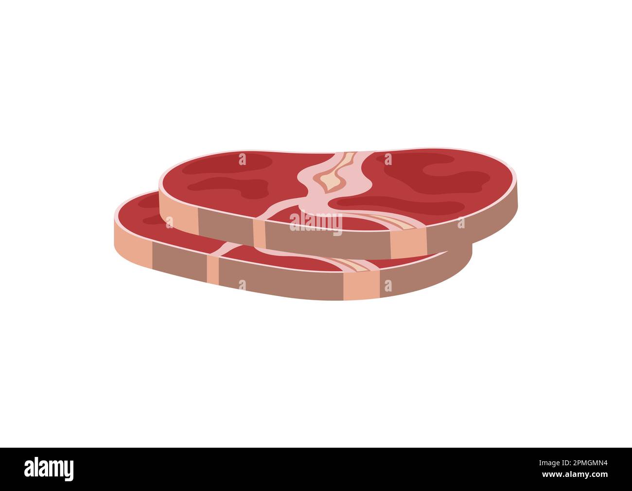 Two meat steaks isolated on a white background Stock Vector Image & Art ...