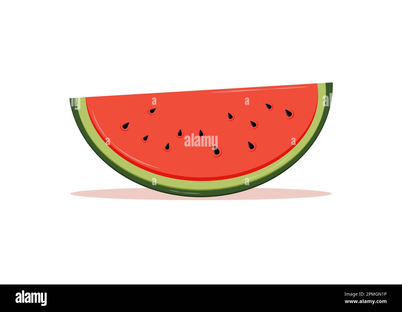 Slice of Watermelon Vector Flat Design isolated on White Background ...