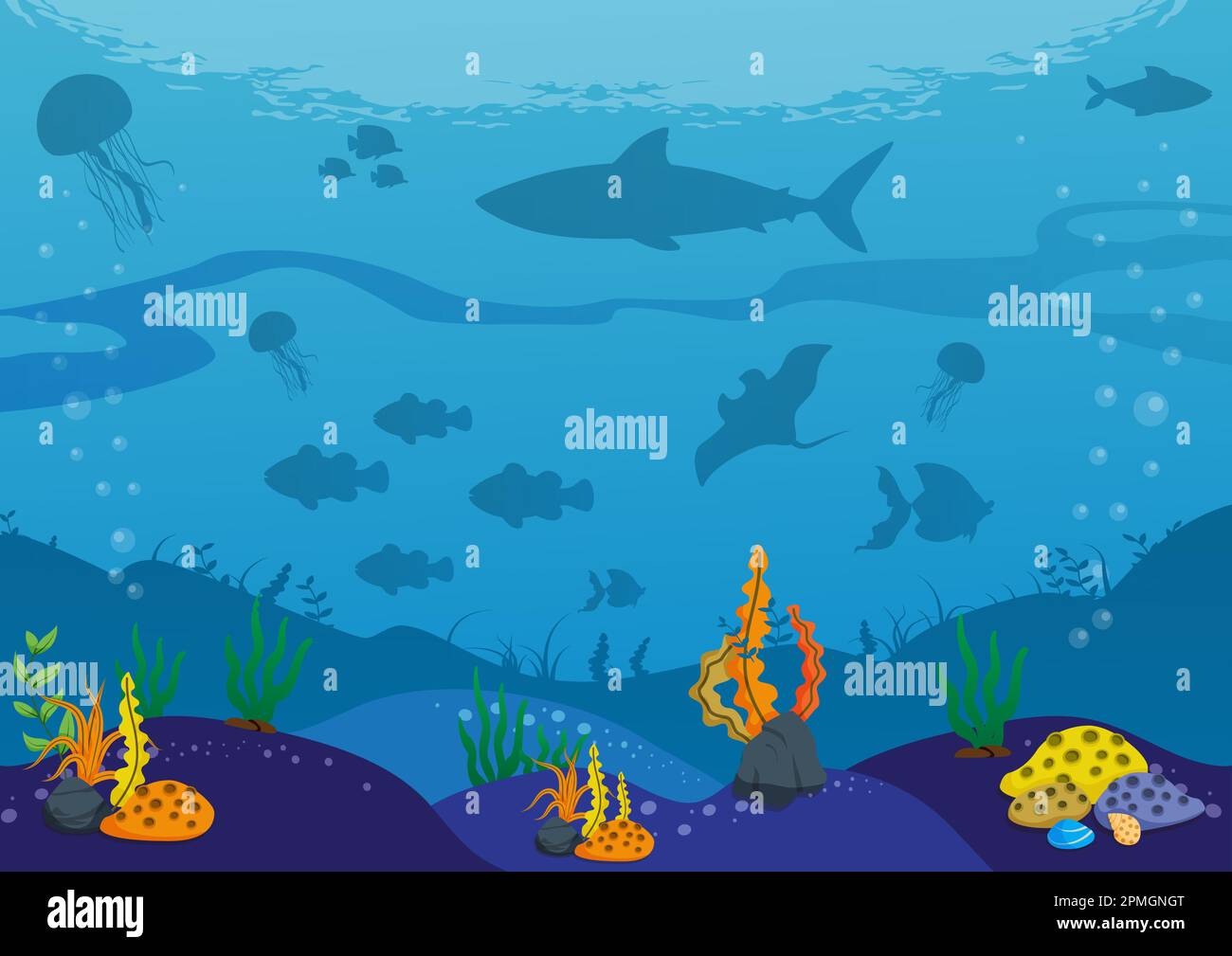 The underwater world vector illustration Stock Vector Image & Art - Alamy