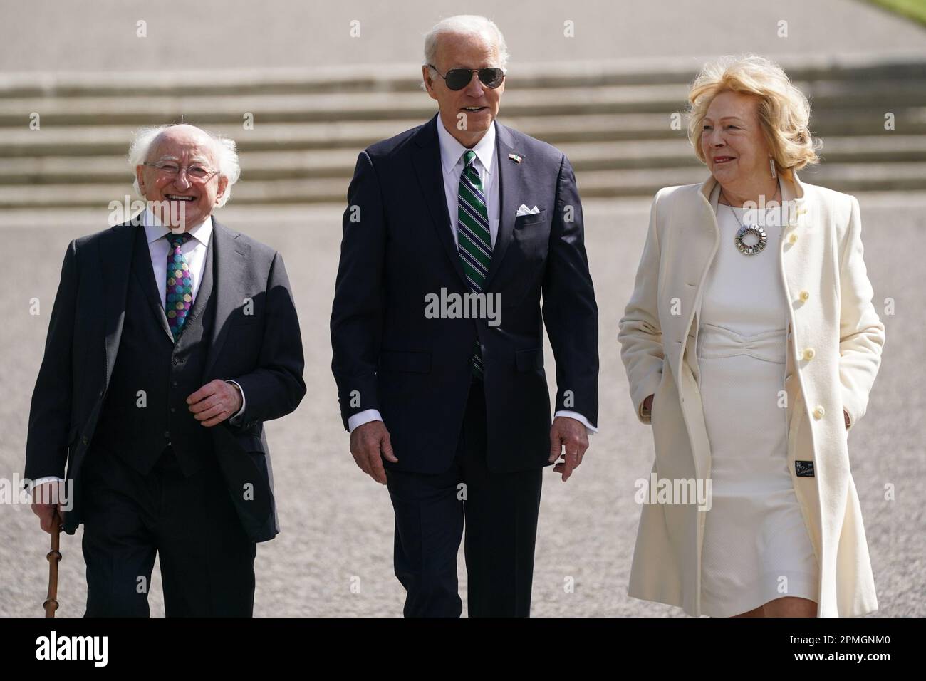 Irish President Michael D Higgins and his wife Sabina, walk with US ...