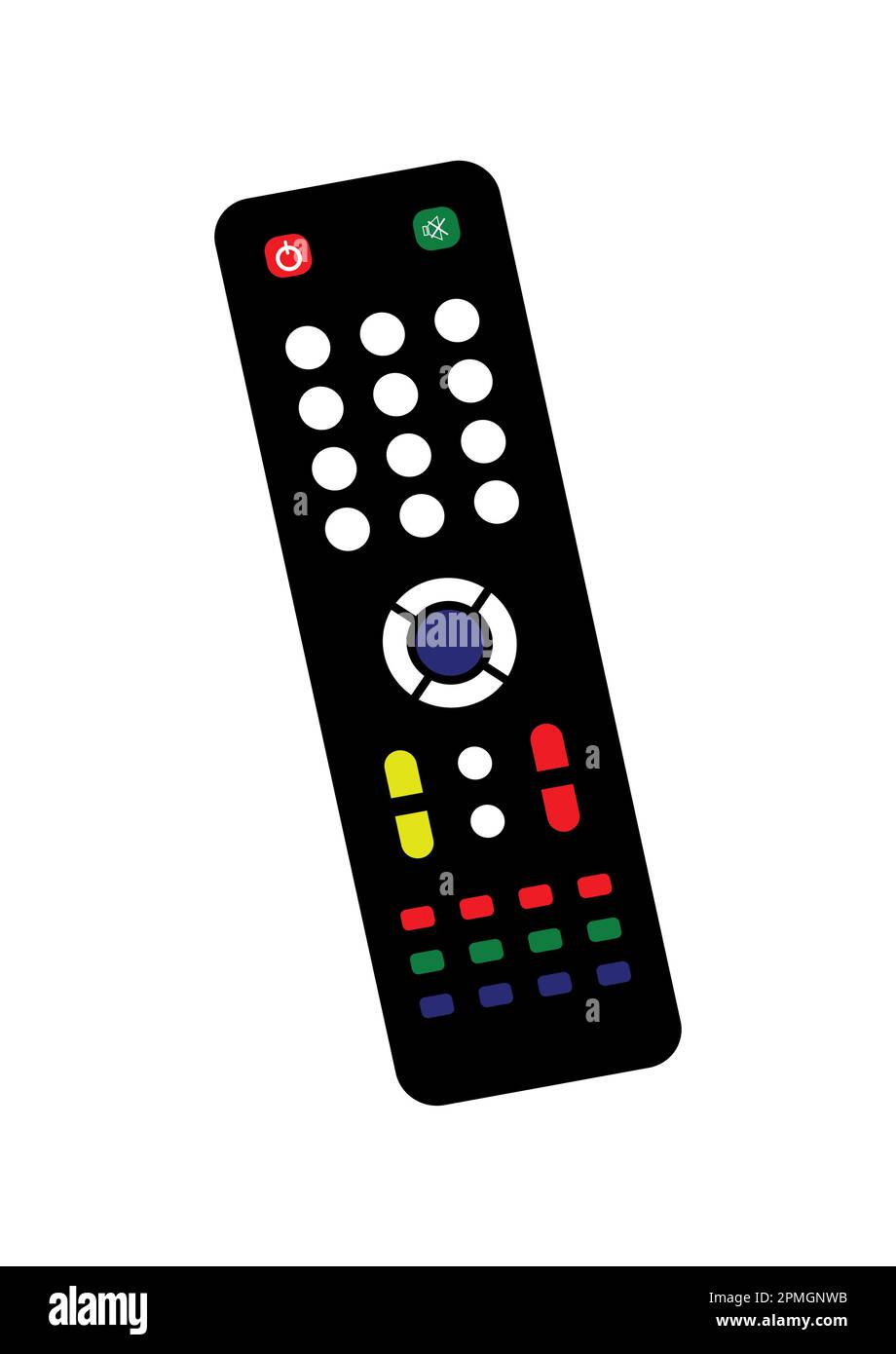 TV remote icon in flat style isolated on white background. Vector ...