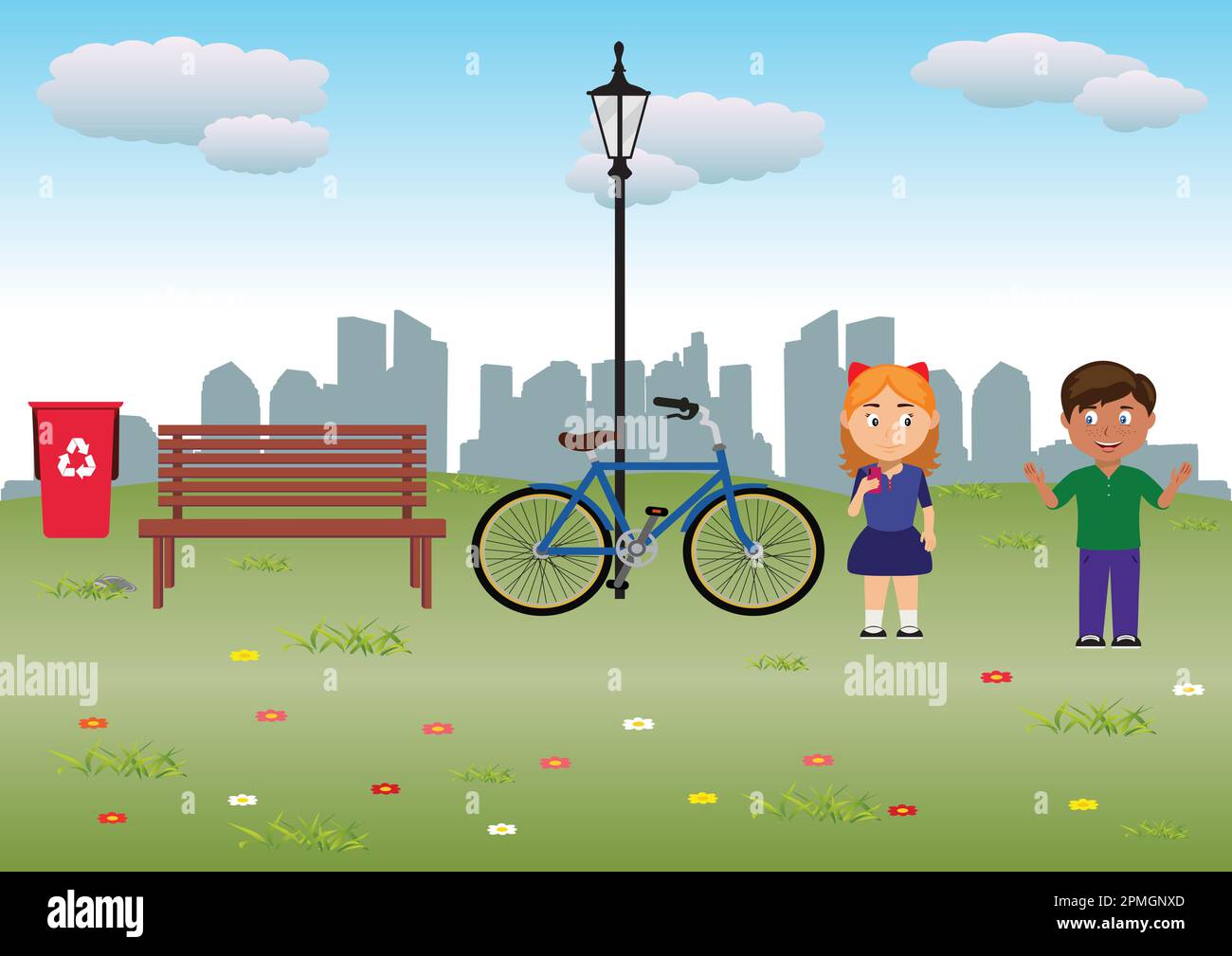 Bike ride city park in Stock Vector Images - Alamy