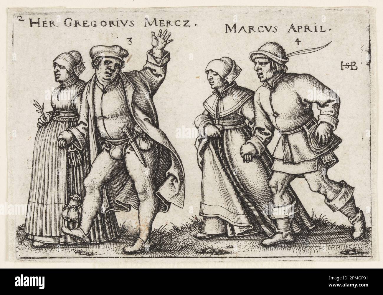 Print, March and April; Designed by Hans Sebald Beham (German, 1500 ...