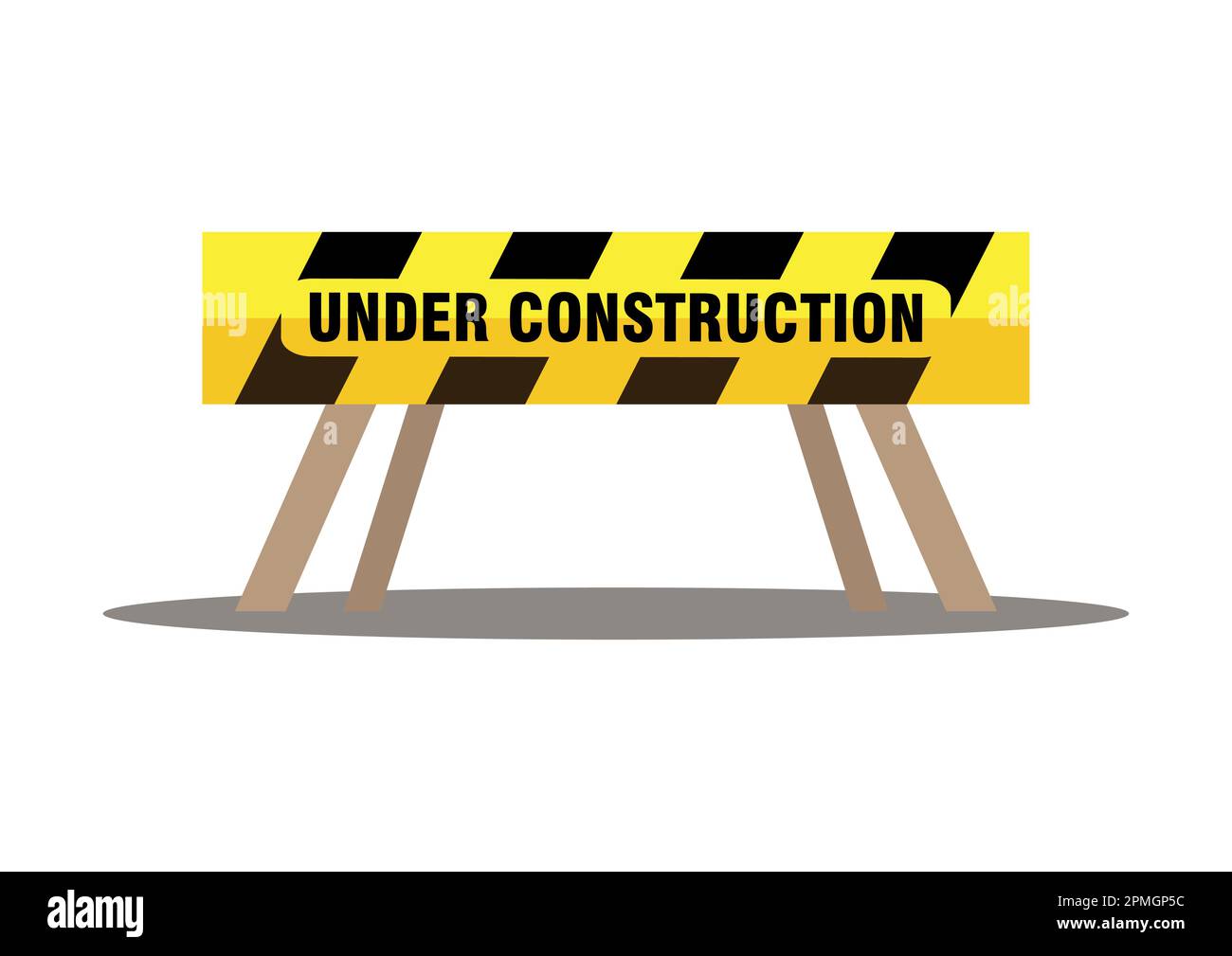 Under Construction Road Barrier Vector Illustration Isolated On White ...