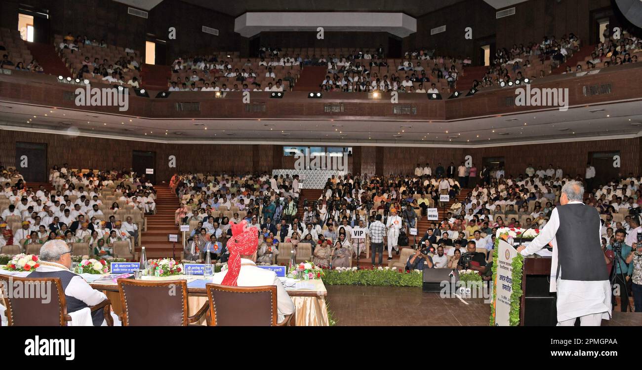 Jaipur, India, April 13, 2023: Rajasthan Chief Minister Ashok Gehlot ...