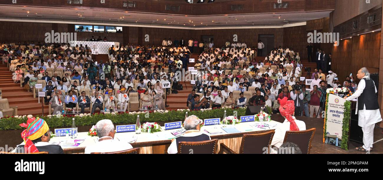 Jaipur, India, April 13, 2023: Rajasthan Chief Minister Ashok Gehlot ...