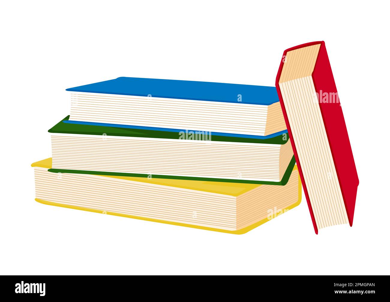 Set of four books isolated on a white background. Vector illustration ...