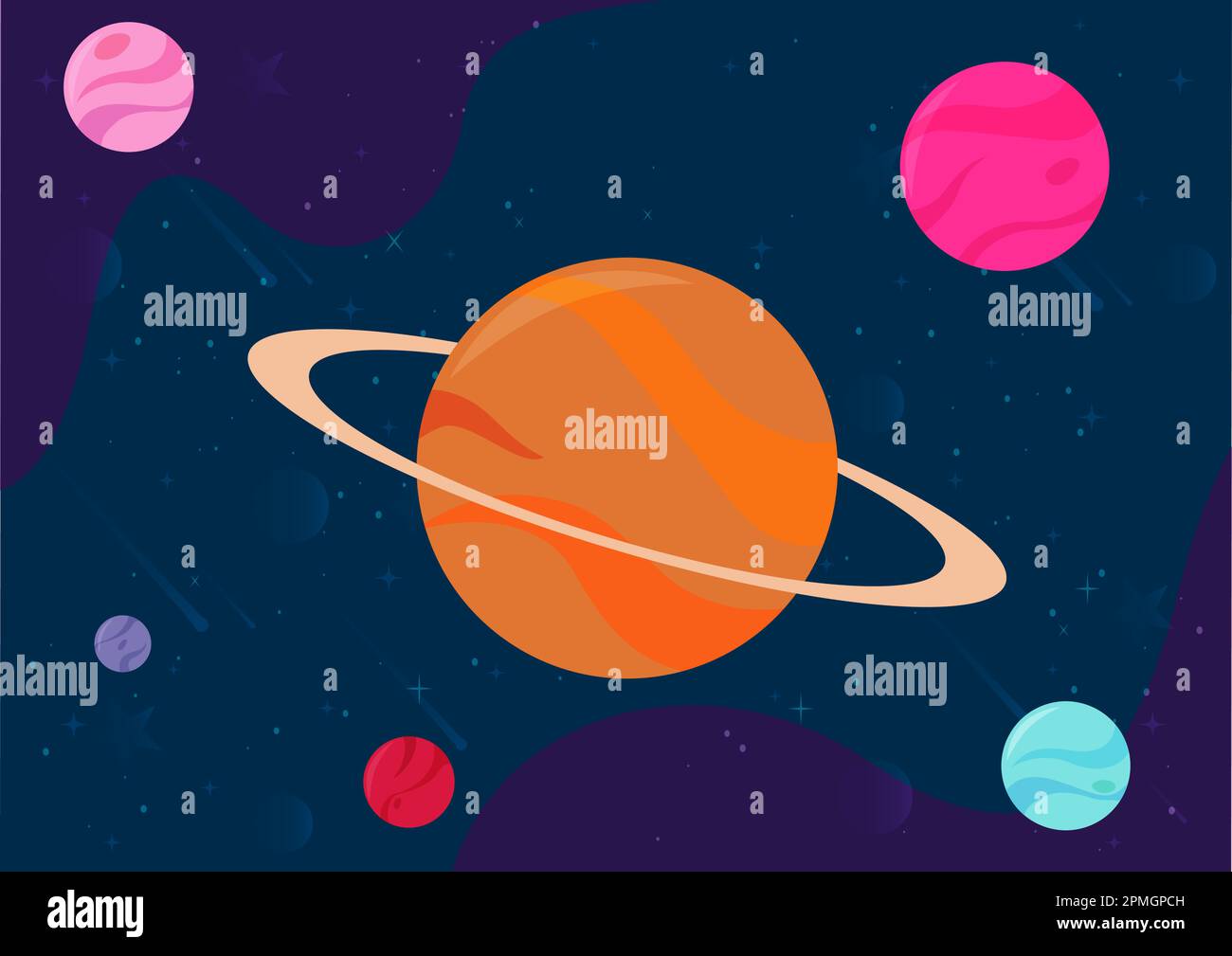 Vector illustration of Space and Planetary Stock Vector Image & Art - Alamy