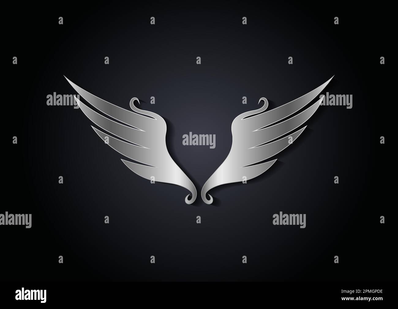 Silver luxury wings vector illustration Stock Vector Image & Art - Alamy
