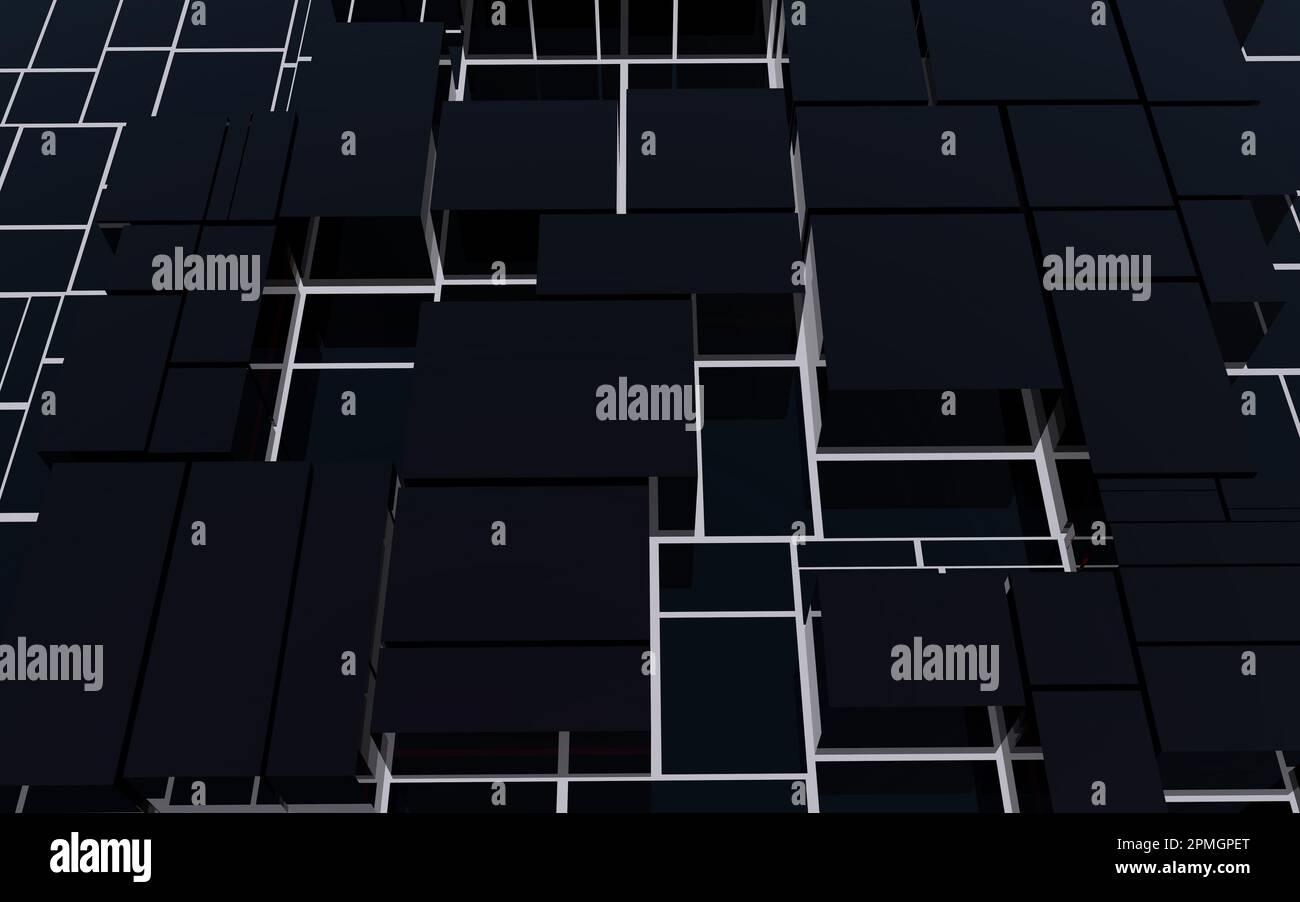 Abstract black glass blocks futuristic background, abstract cityscape ...