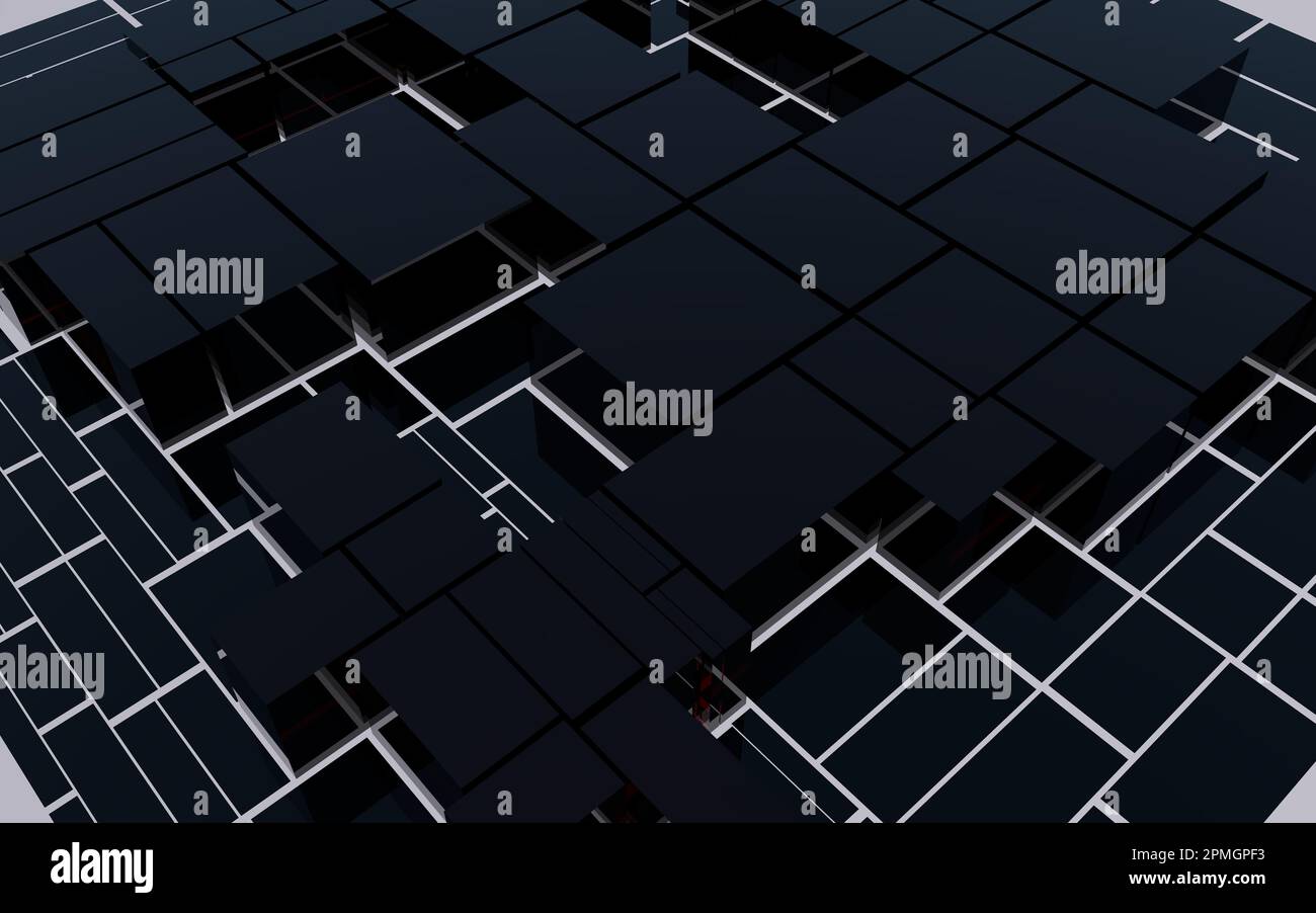 Abstract black glass blocks futuristic background, abstract cityscape ...