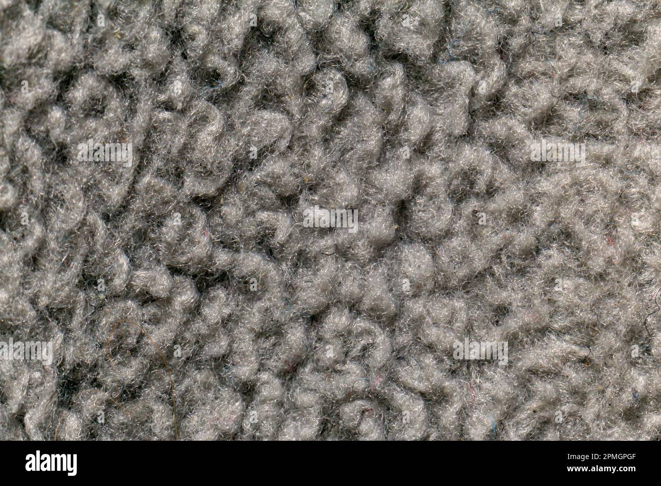Gray fabric texture, terry cloth, extreme close-up view Stock Photo - Alamy