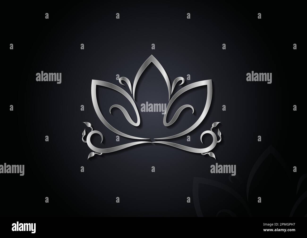 Silver luxury flower modern vector illustration Stock Vector Image ...