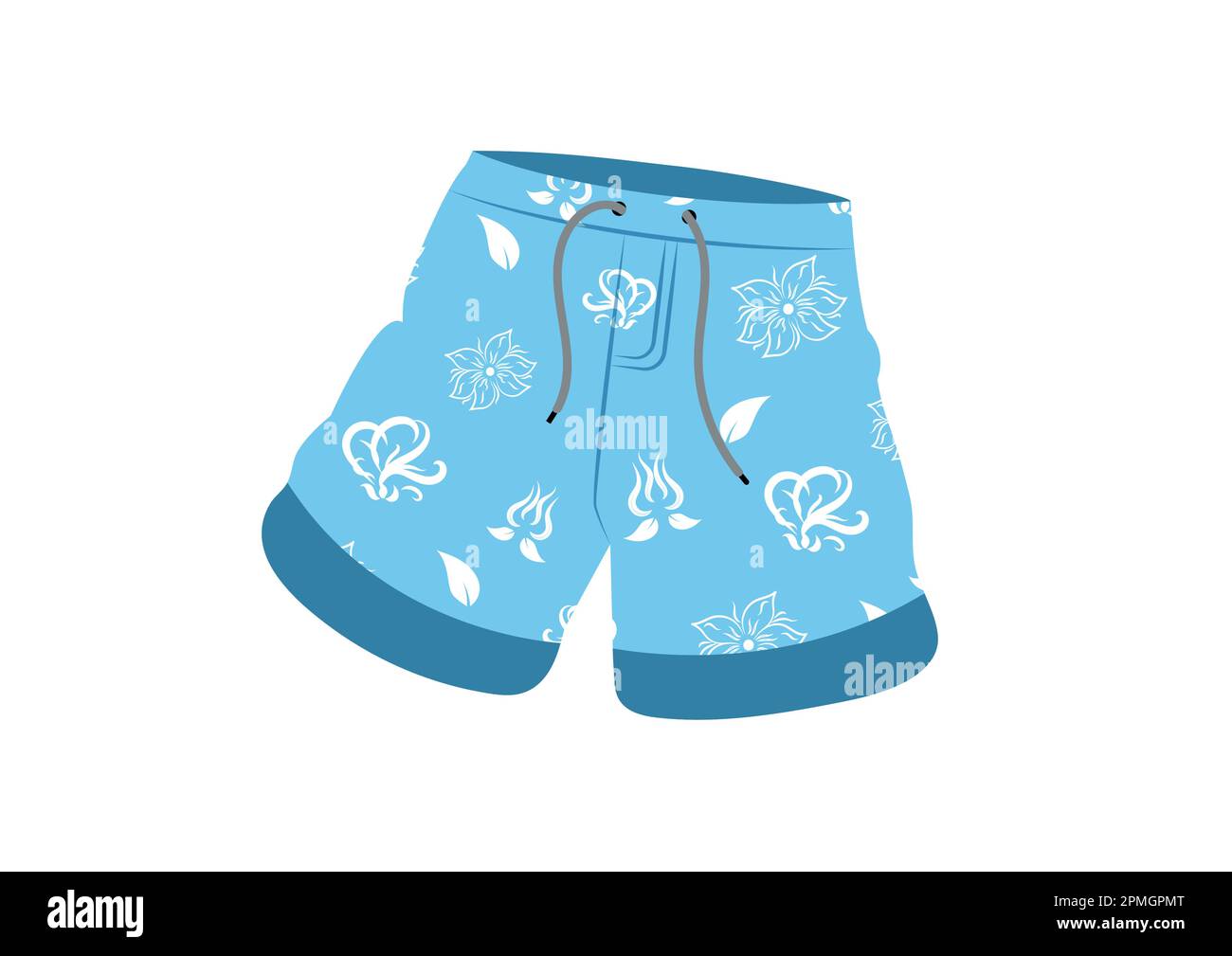 Summer Pants With Floral Decoration Isolated On White Background Stock ...