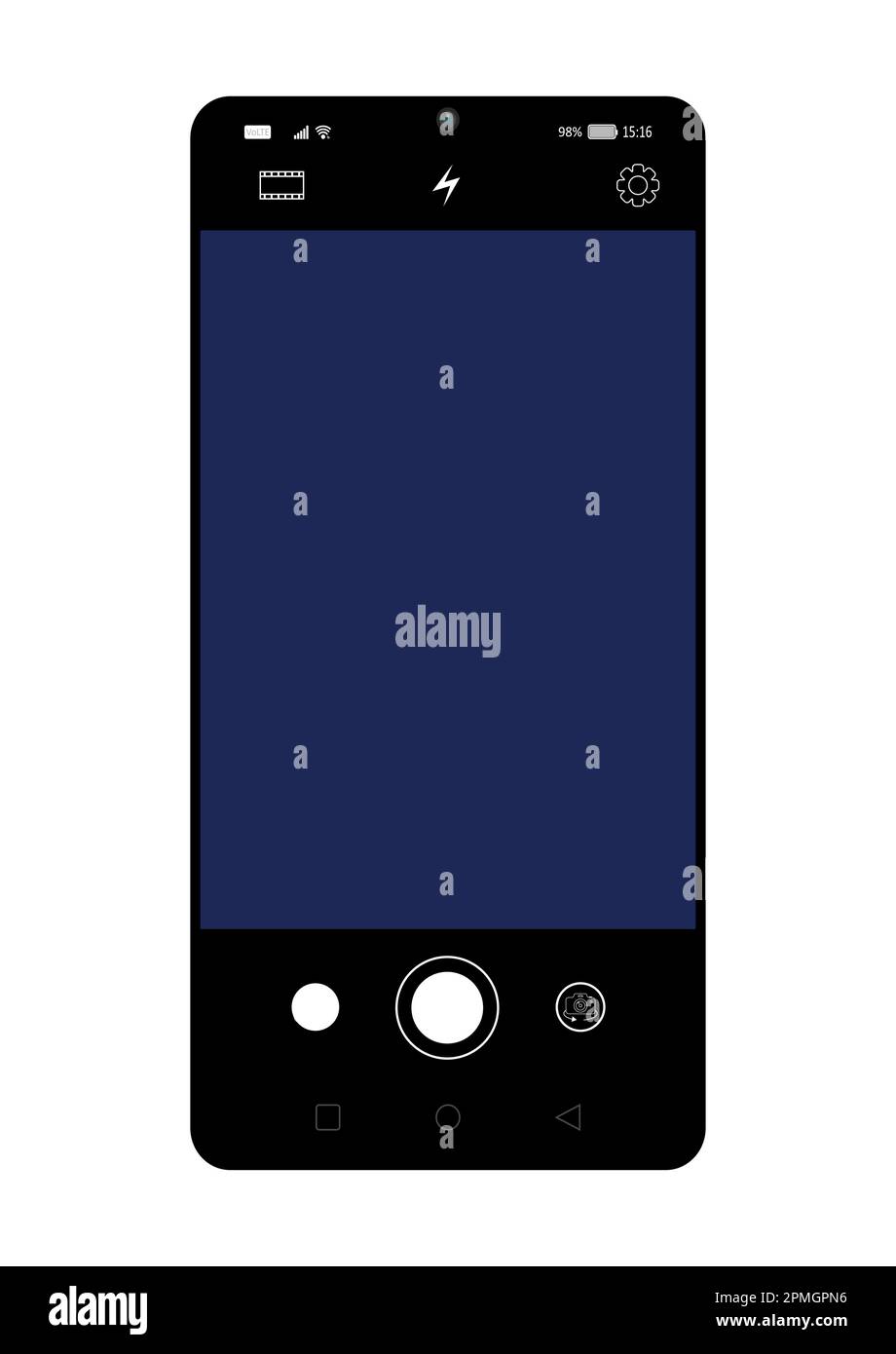 Vector Illustration of a Mobile Phone. Vector Smartphone. Camera mode ...