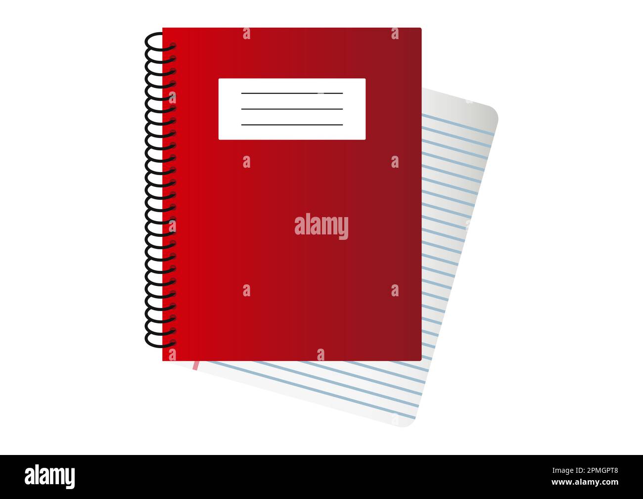 Spiral notebook in flat style isolated on white background Stock Vector ...