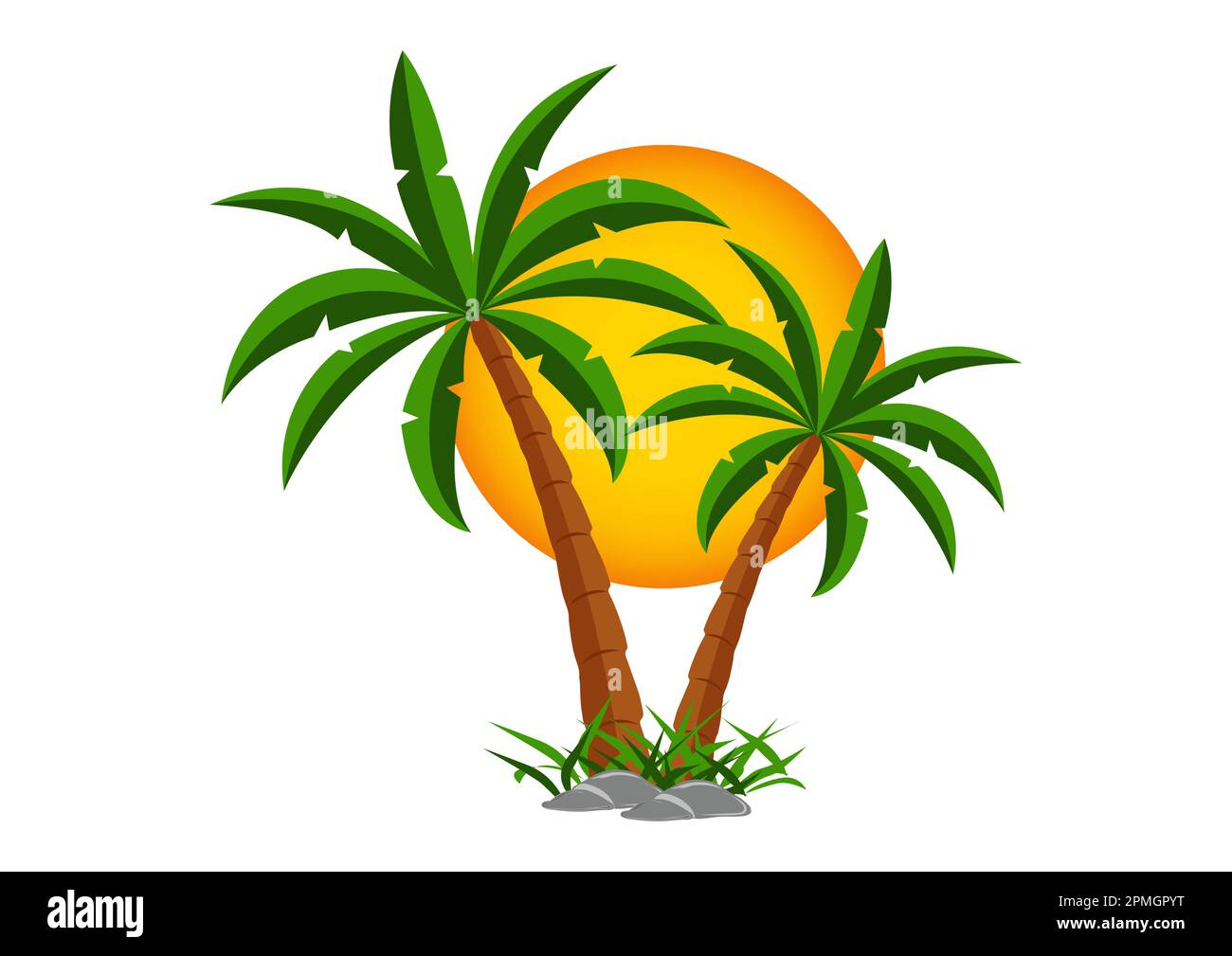 Palm tree branch vector vectors hi-res stock photography and images - Alamy