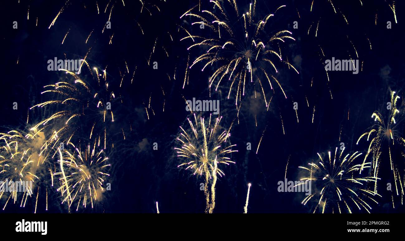 New year's eve fireworks display celebration loop seamless of real ...